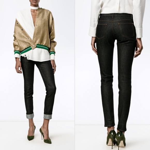 Valentino | Jeans | Valentino Gold Pyramid Rockstud Trim Straight Leg ...